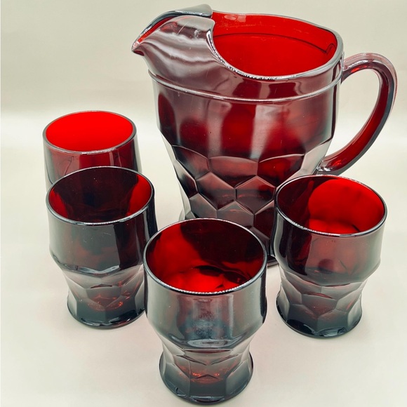 Anchor Hocking | Dining | 6 Piece Anchor Hocking Red Ruby Georgian ...